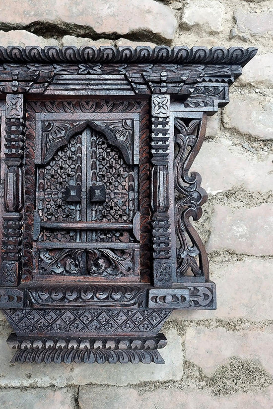 Traditional Newari Wooden Kumari Window – Vajracrafts