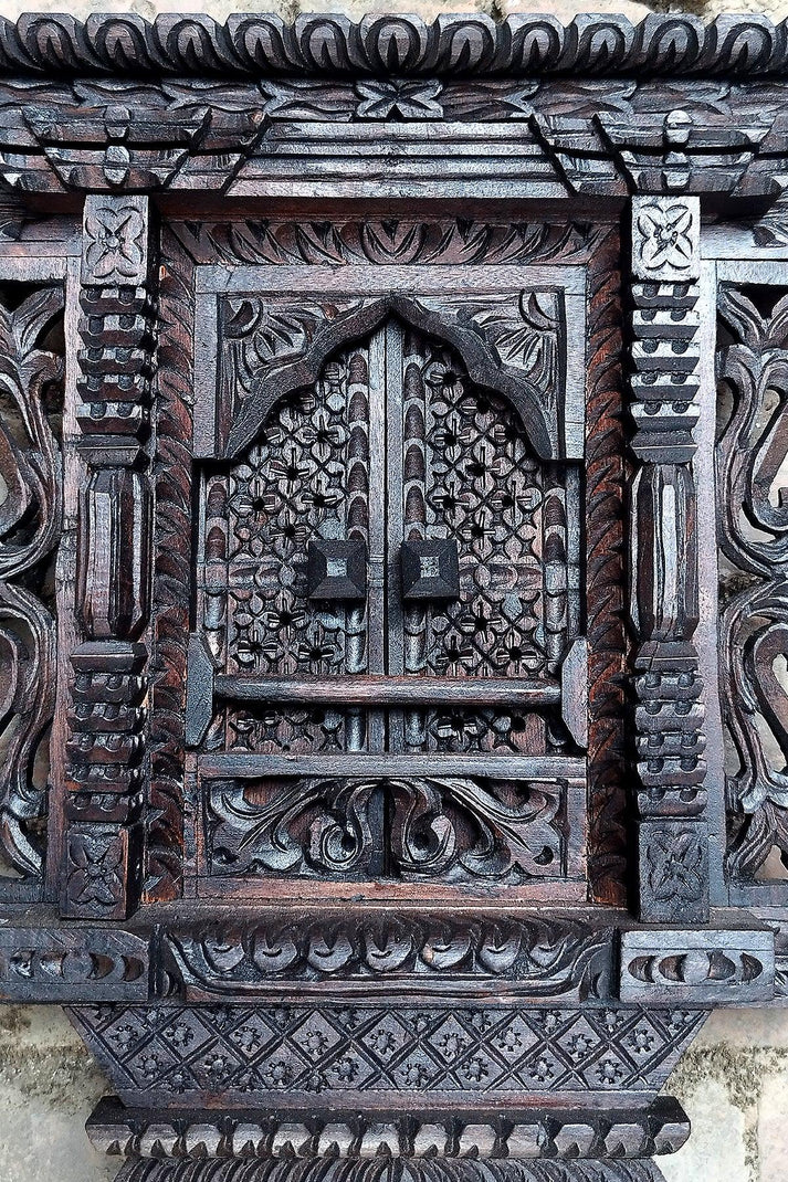 Traditional Newari Wooden Kumari Window – Vajracrafts