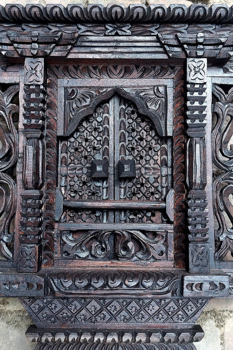 Traditional Newari Wooden Kumari Window – Vajracrafts