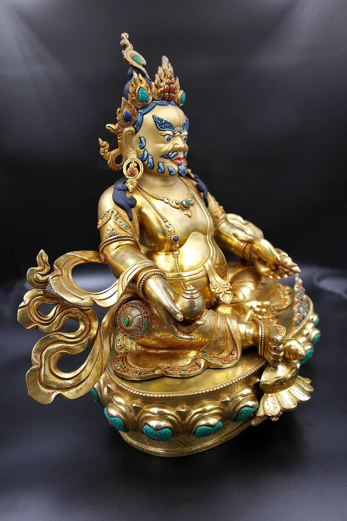 Jeweled Zambala Statue from Nepal, God of wealth, 16" | Vajracrafts
