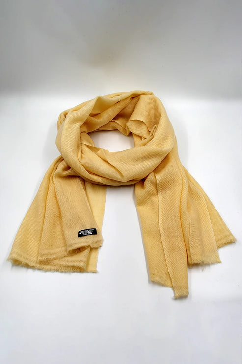 Yellow Cashmere Stole Scarf for Women | Vajracrafts