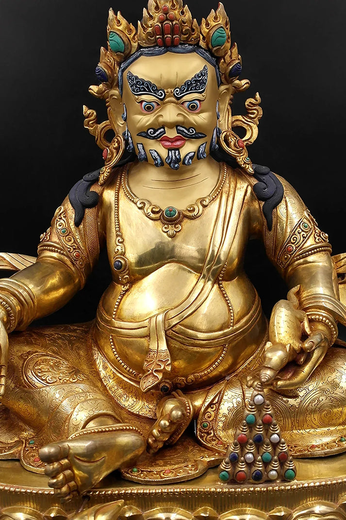 Jeweled Zambala Statue from Nepal, God of wealth, 16" | Vajracrafts