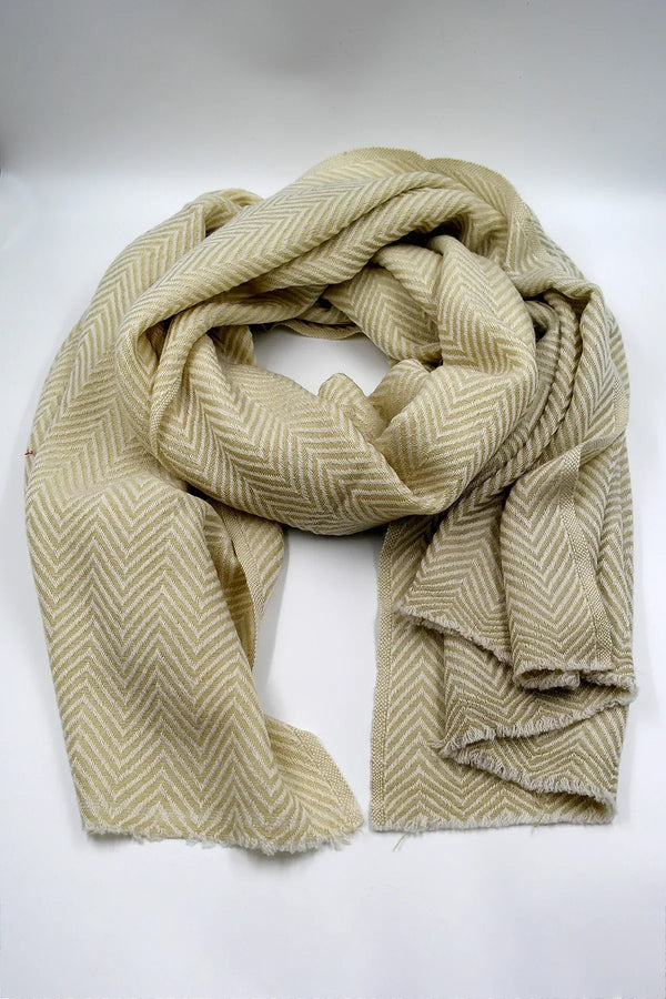 Elegant Herringbone Pattern Pashmina Shawl | Vajracrafts