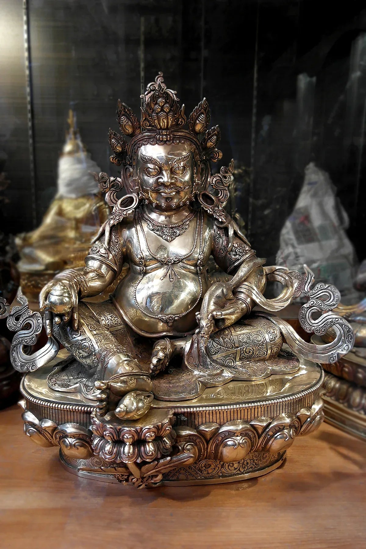 Masterpiece Gold toned Zambala Statue from Nepal, Kubera statue 28 ...