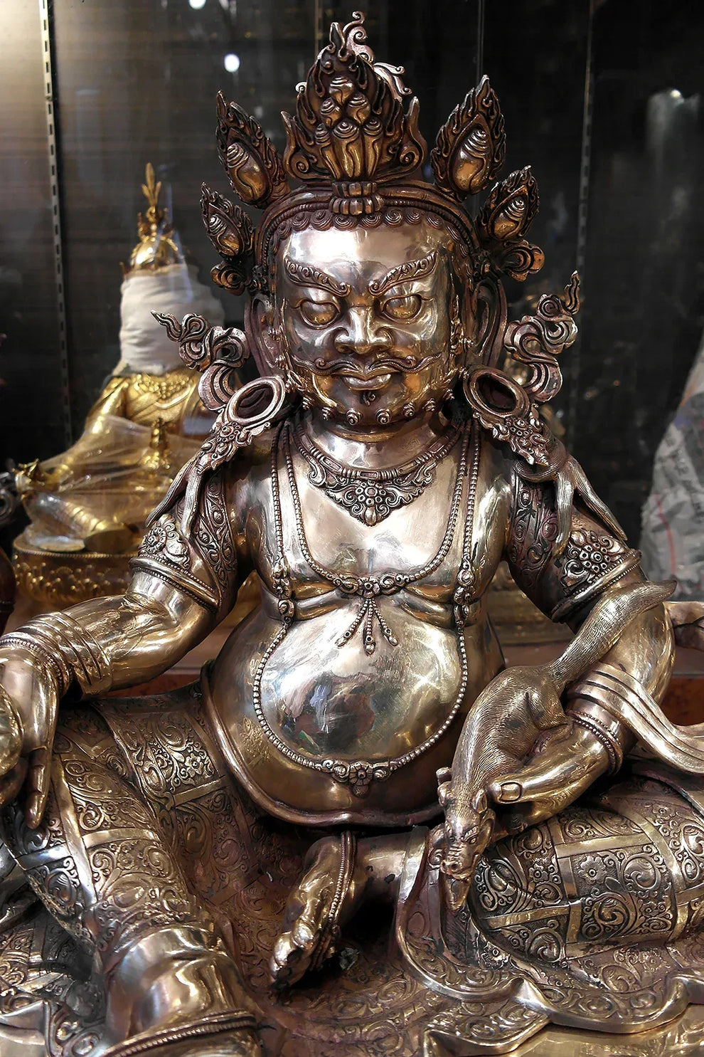 Masterpiece Gold toned Zambala Statue from Nepal, Kubera statue 28 ...