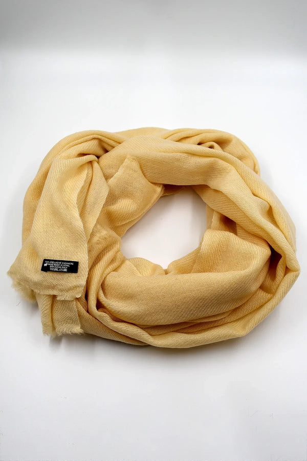 Yellow Cashmere Stole Scarf for Women | Vajracrafts