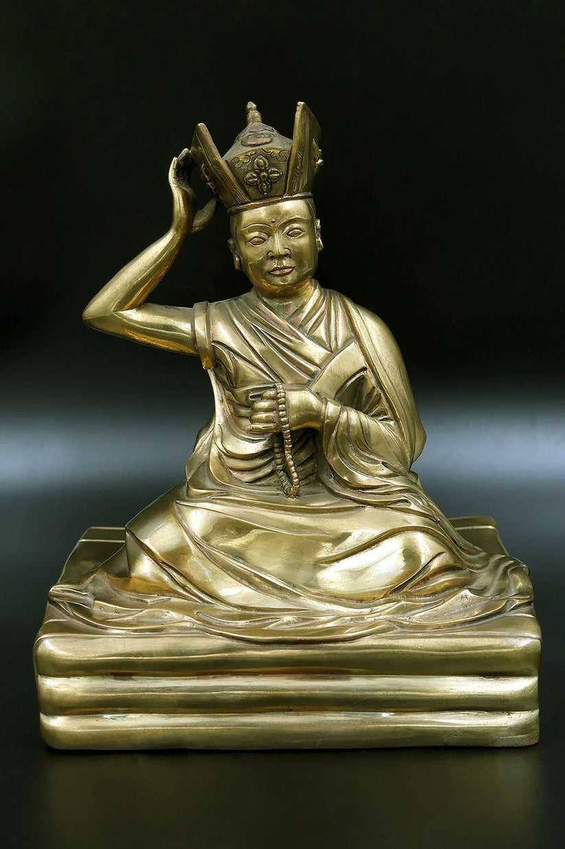 Antique looks Tibetan 16th Karmapa Statue, Lama Guru – Vajracrafts