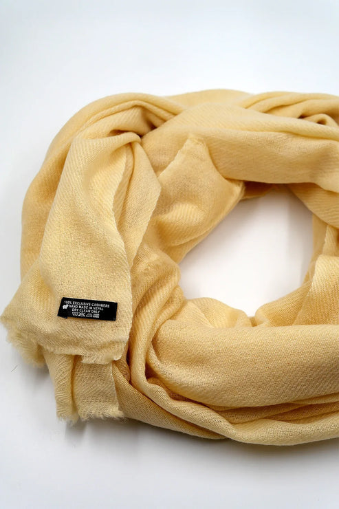 Yellow Cashmere Stole Scarf for Women | Vajracrafts
