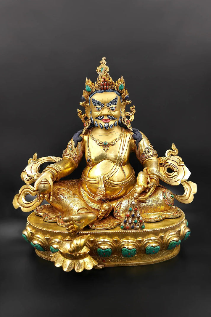 Jeweled Zambala Statue from Nepal, God of wealth, 16" | Vajracrafts